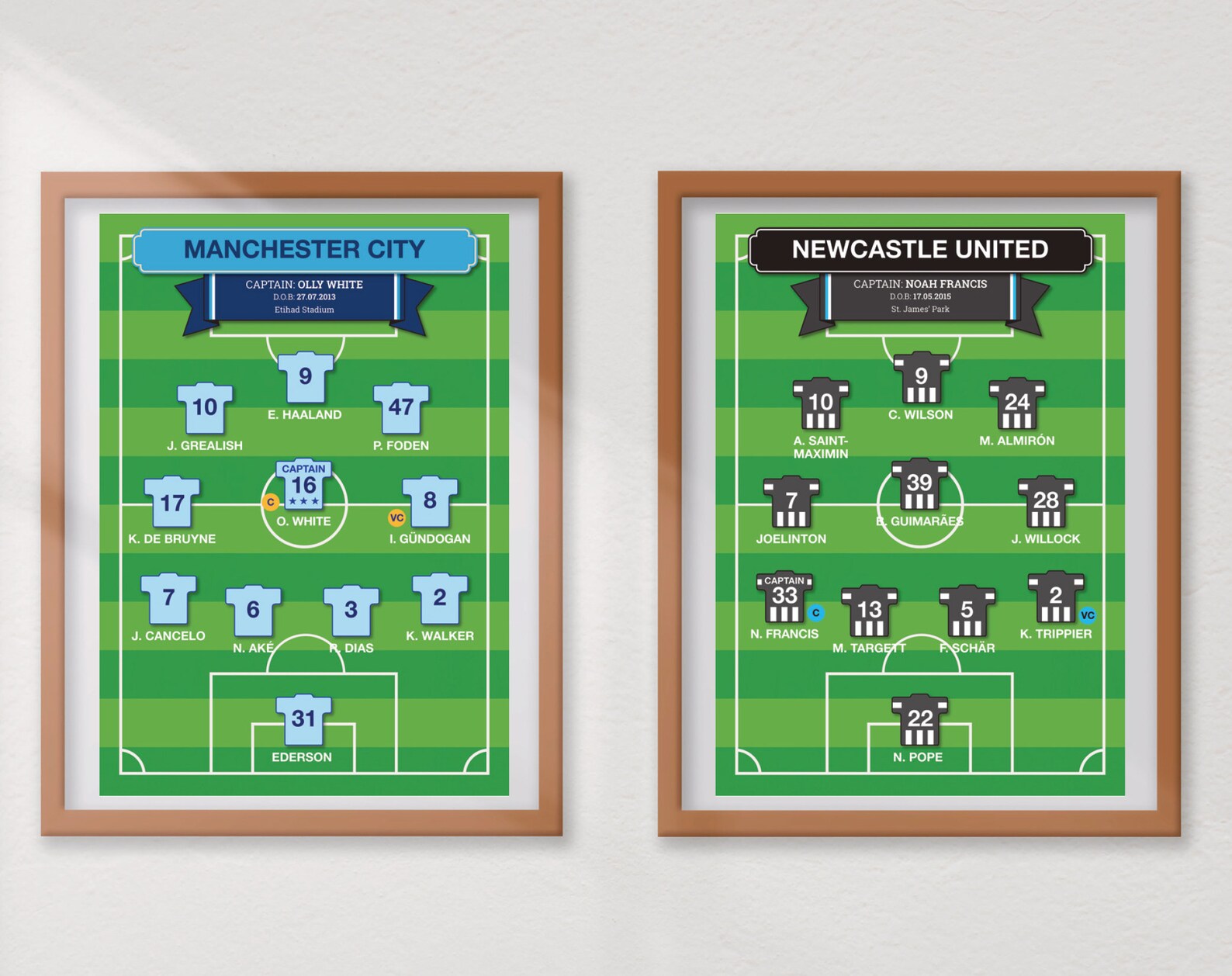 Personalised Football Team Print Personalised Premier League - Etsy UK