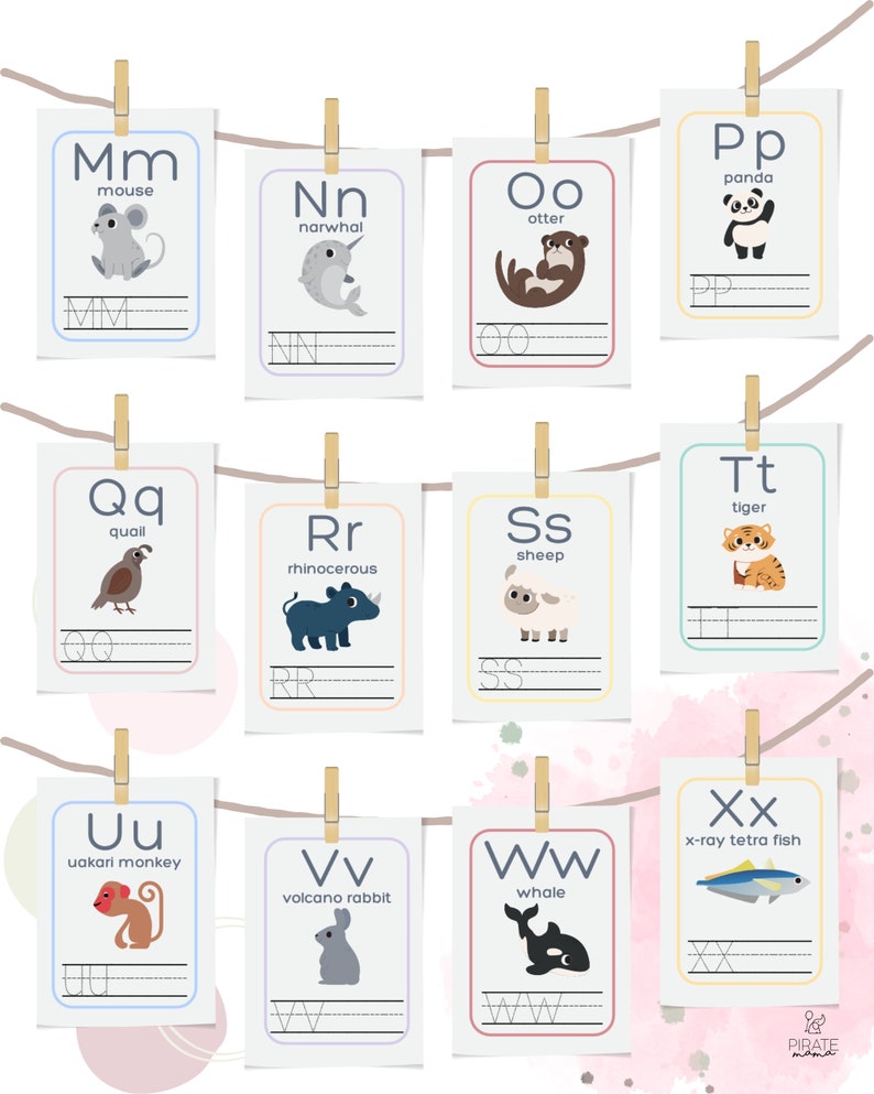 Alphabet Flashcards - English | Printable Animal Flashcards ...