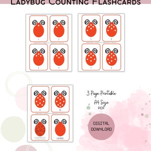 Ladybug Counting Flashcards | Printable Counting Flashcards ...