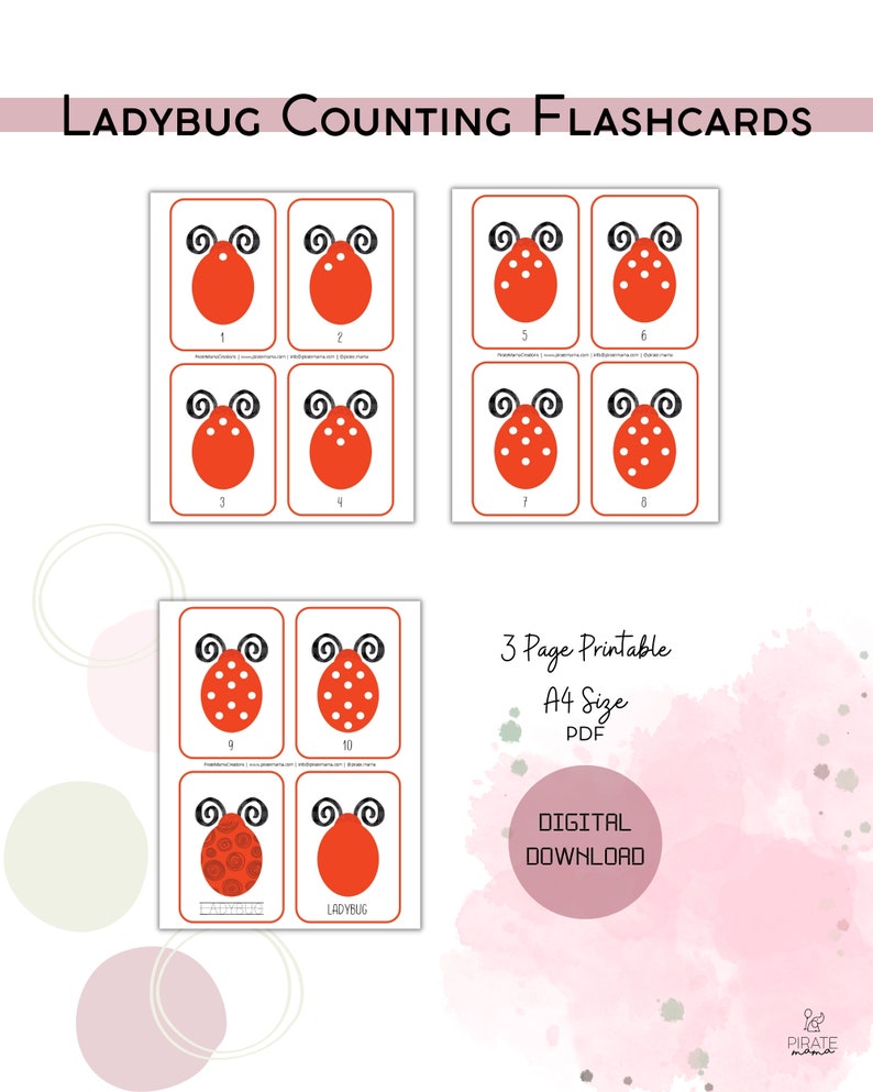 Ladybug Counting Flashcards | Printable Counting Flashcards ...