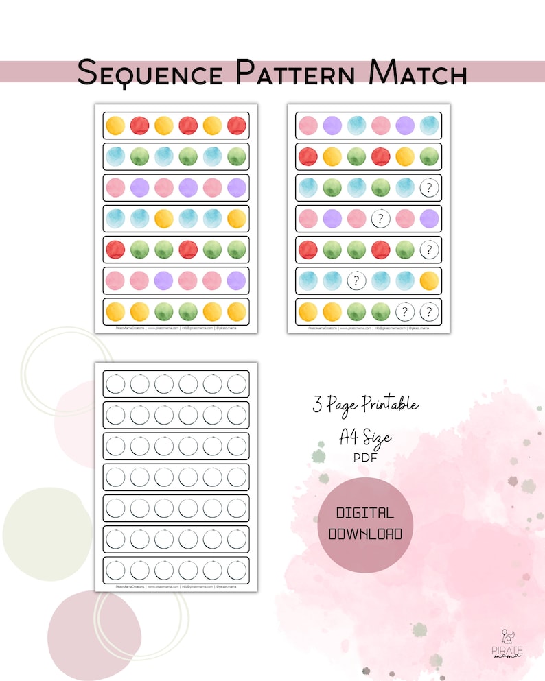Sequence Pattern Match | Printables for Kids | Montessori Activity - Etsy