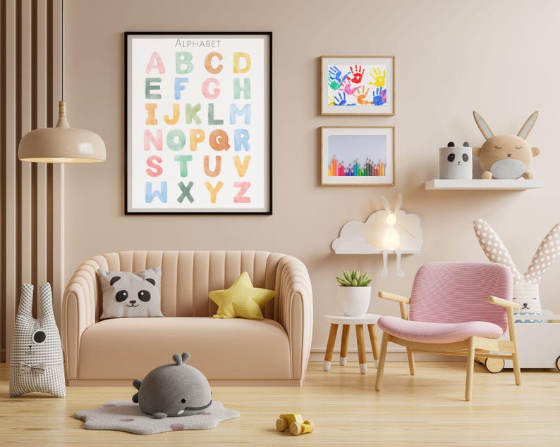 Watercolor Learning Posters: Alphabet, Numbers, Feelings (digital ...