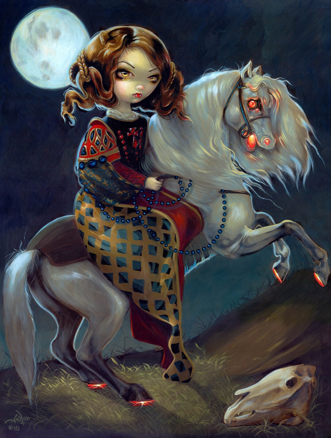 Jasmine Becket-griffith Vampire Art Print: Gothic Big Eye Girl, Baroque ...