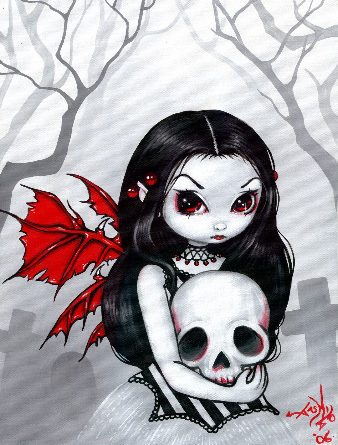 Gothic Fairy Art Print: Jasmine Becket-griffith, Cemetery Skull - Etsy
