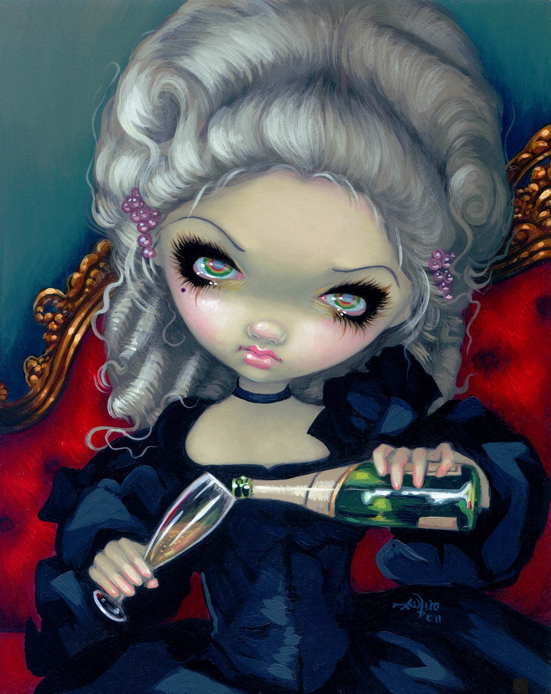 Jasmine Becket-griffith Art Print: Gothic Rococo Girl With Champagne - Etsy