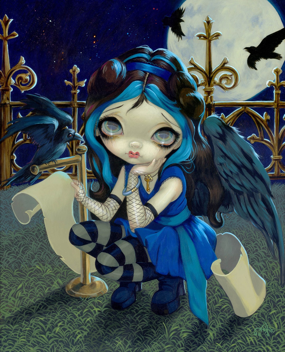 Jasmine Becket-griffith Art Print: Raven Nevermore, Surreal Goth Girl ...
