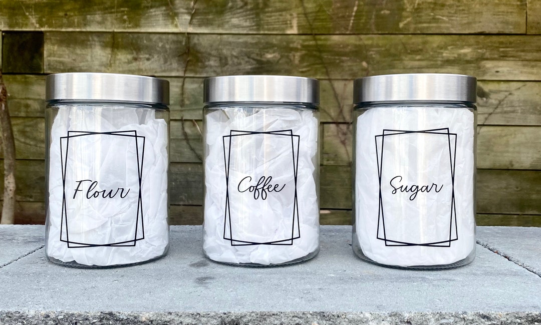 Kitchen Canister Set Coffee,sugar,flour Jar - Etsy