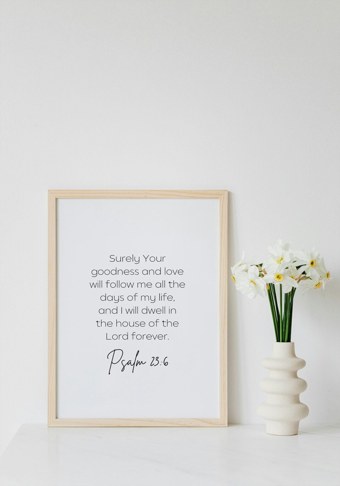 Psalm 23:6 Faith-based Printable Wall Art, Christian Scripture Print ...