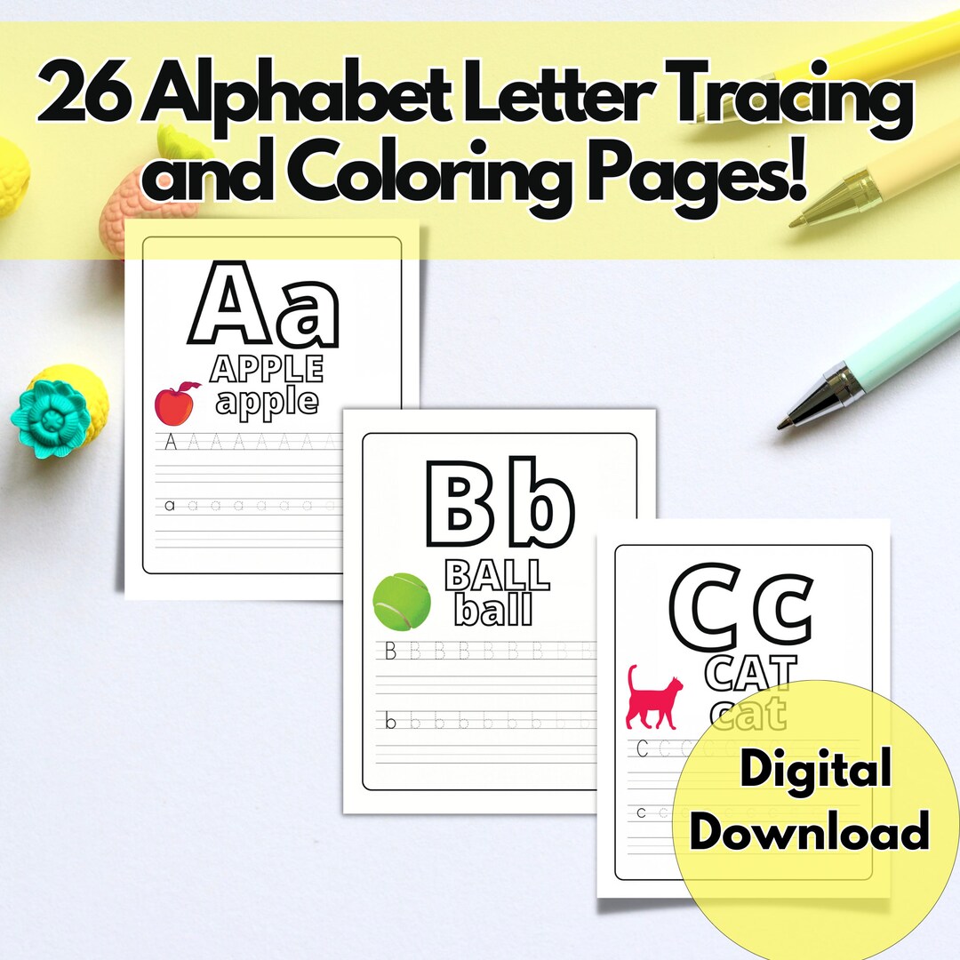 Alphabet Coloring Pages for Kids, Activity Sheets for Learning and Fun ...