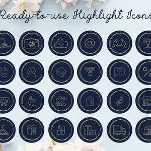 100 Business Highlight Cover, Dark Blue-gold, Instagram Story Cover ...