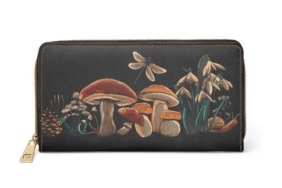 Mushroom Wallet Cottagecore Wallet Wallet Women Boho - Etsy