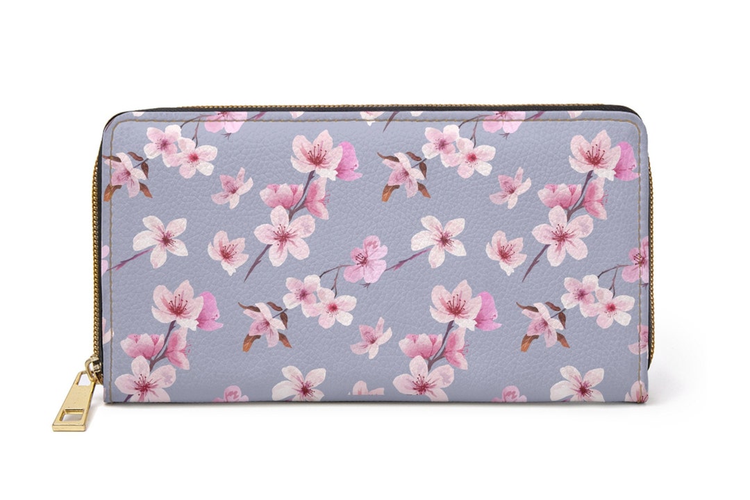 Japanese Cherry Blossom Wallet, Leather Wallet, Cherry Blossom Wallet ...