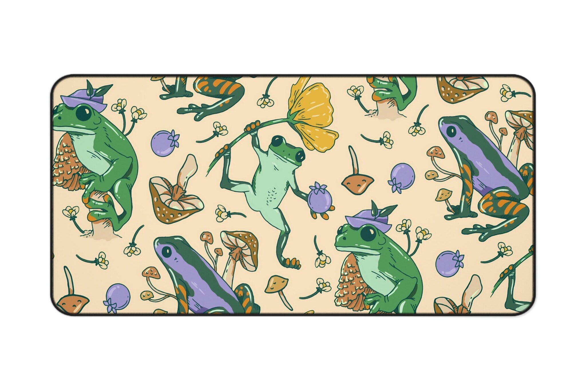 Cottagecore Desk Mat Cute Frogs Frog Desk Mat Cute Desk - Etsy