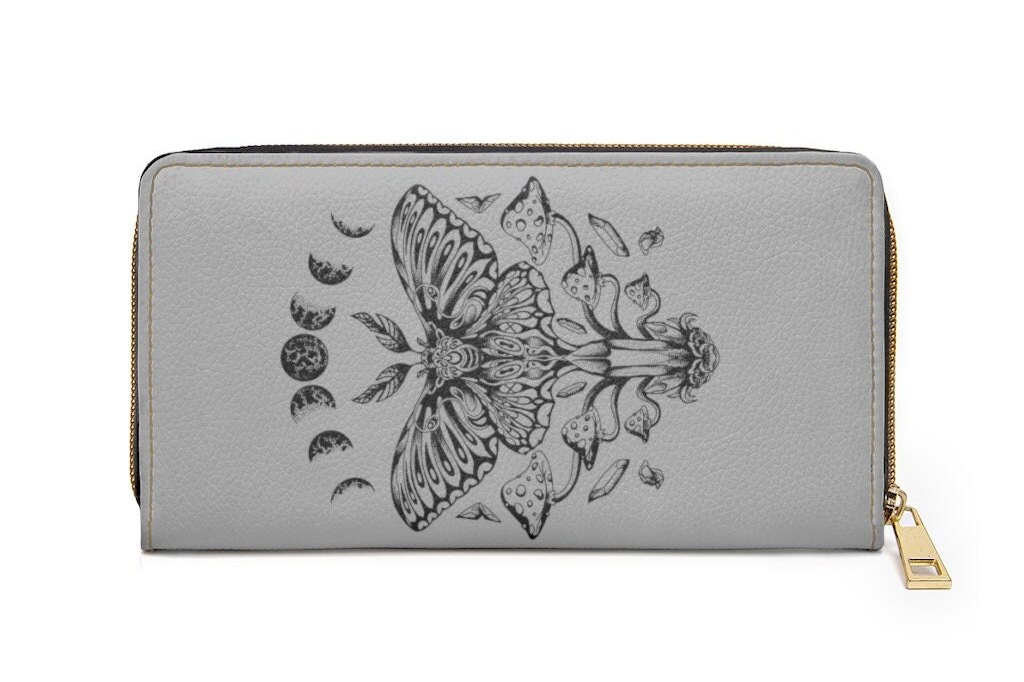 Luna Moth Wallet Witchy Moon Phases Wallet Astral Wallet - Etsy