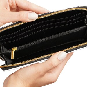 Skull Raven Wallet, Goth Wallet, Ravens Skulls and Roses, Womens Zipper ...