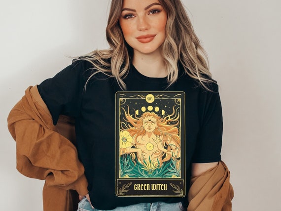 Green Witch Tarot Shirt Dark Cottagecore Shirt Tarot Shirt - Etsy