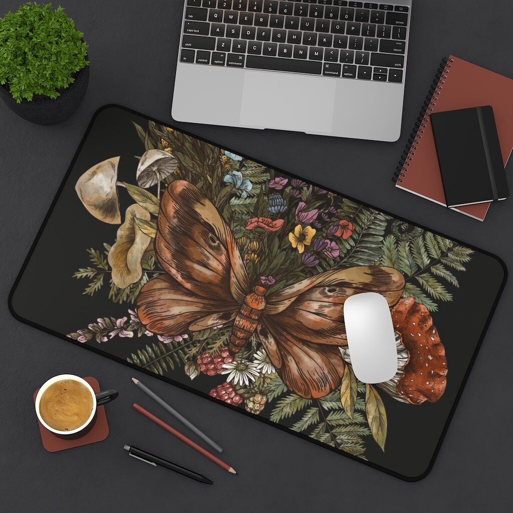 Boho Desk Mat Nature Desk Mat Cottagecore Desk Mat Mushroom - Etsy