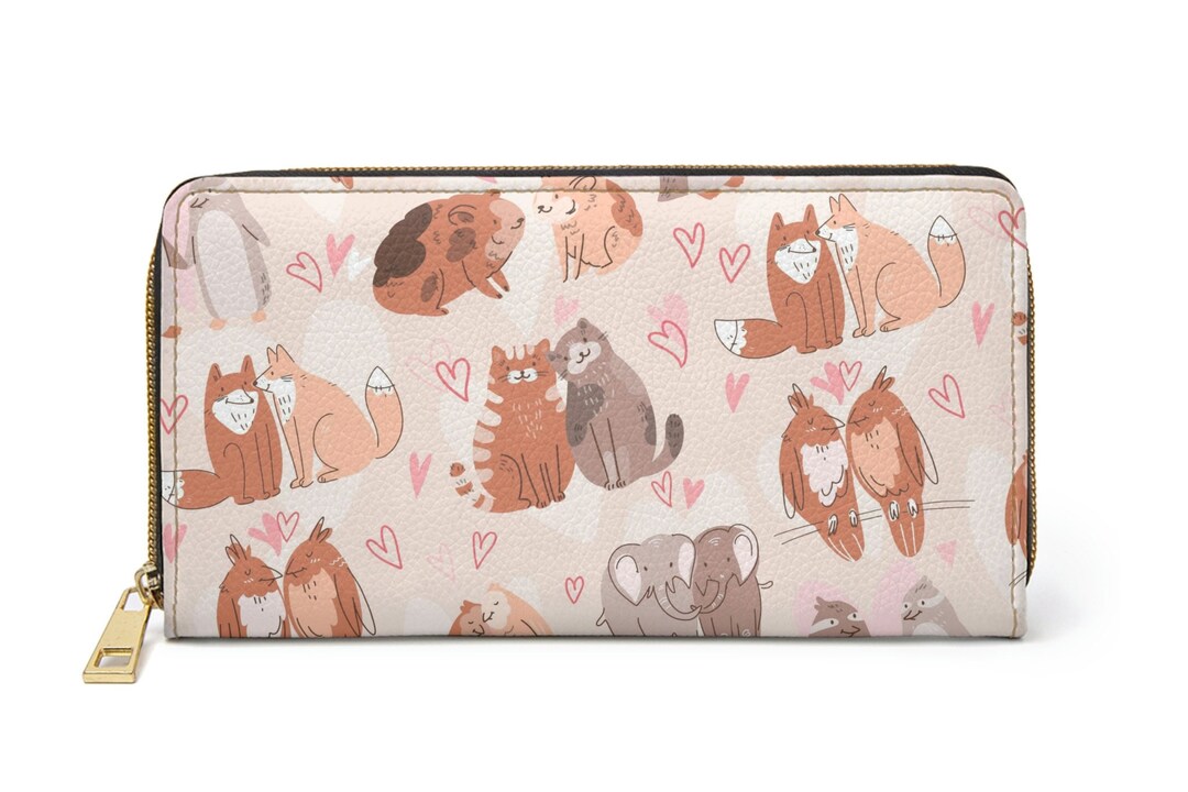 Cute Animal Couples Wallet, Cute Wallet, Cute Animals Wallet, Heart ...