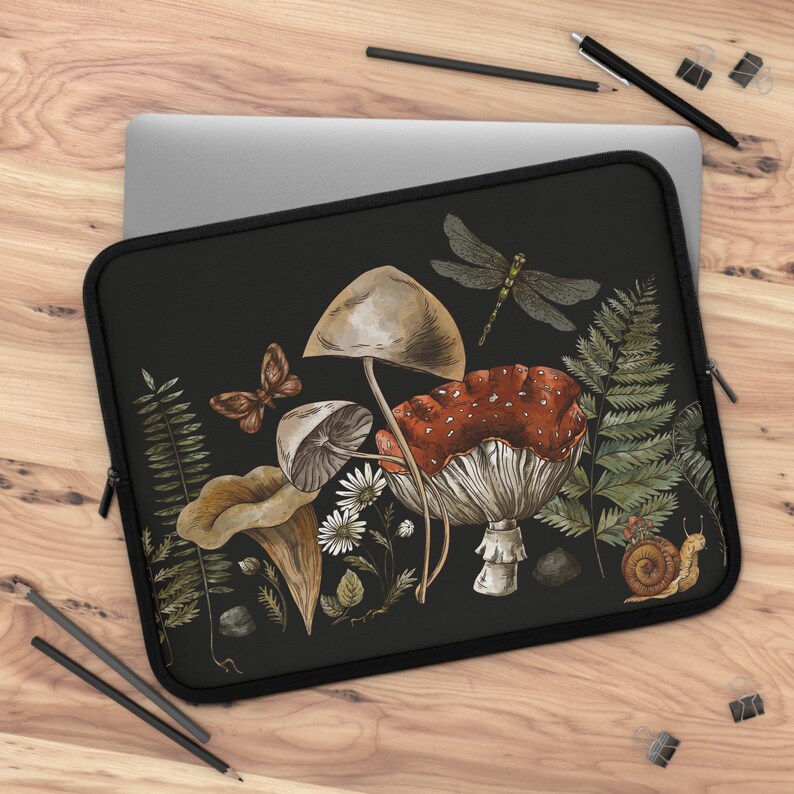 Forest Laptop Sleeve Mushroom Laptop Sleeve Ipad Tablet - Etsy