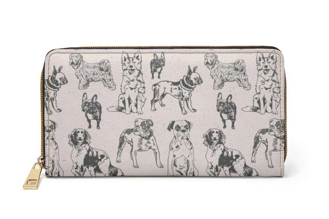 Dog Wallet, Cute Dog Wallet, Vegan Leather Wallet, Women Wallet, Zipper ...