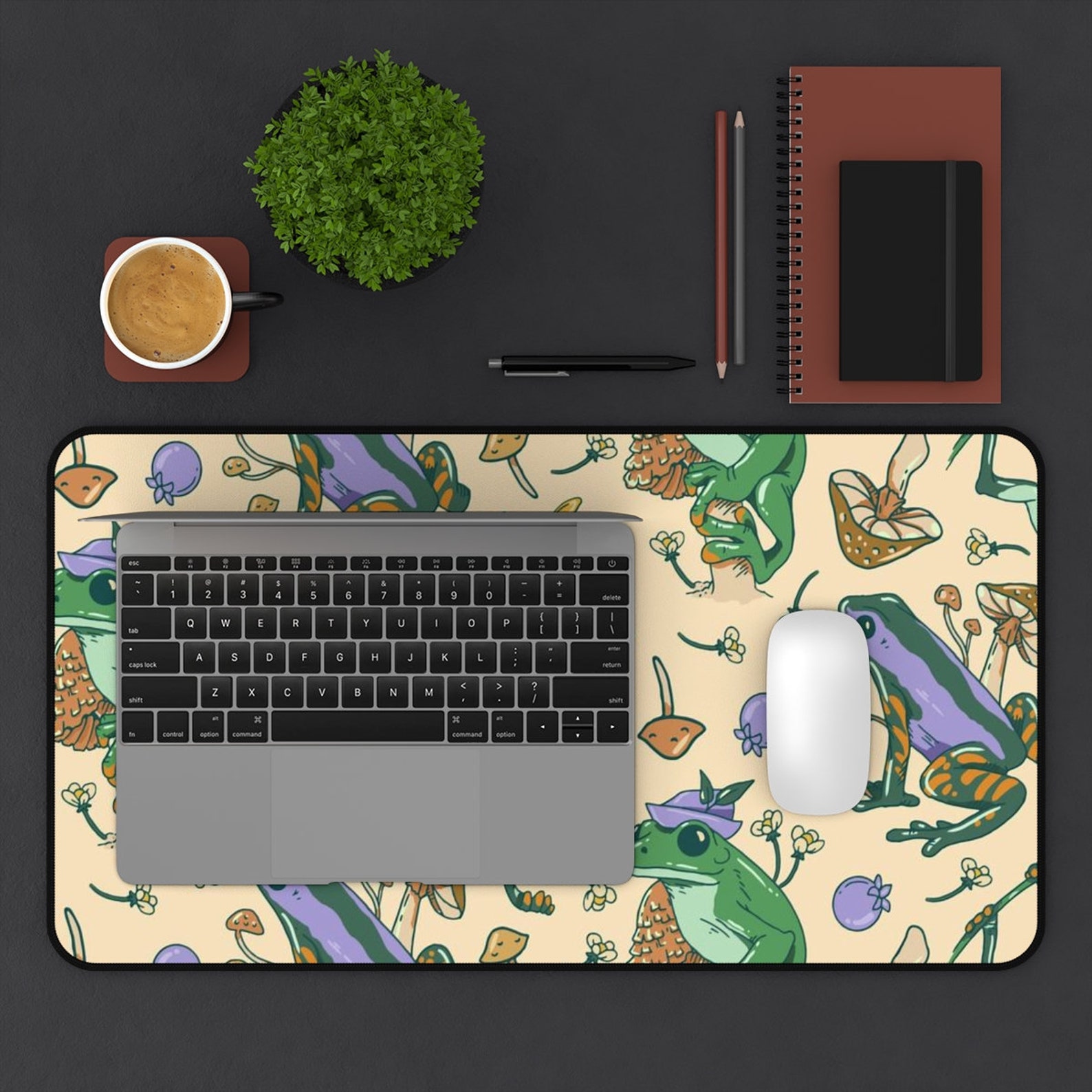 Cottagecore Desk Mat Cute Frogs Frog Desk Mat Cute Desk - Etsy