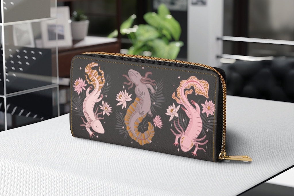 Axolotl Wallet Axolotl Animal Wallet Cute Axolotl Wallet - Etsy