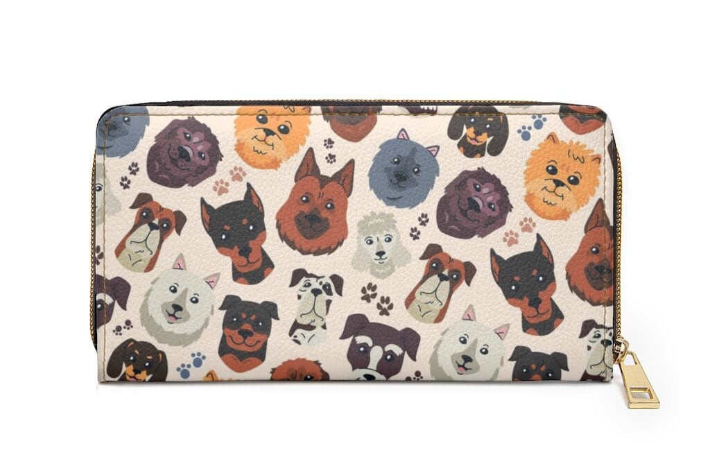 Dog Heads Wallet,Dog Wallet,Cute Dog Wallet,Vegan Leather Wallet,Women ...