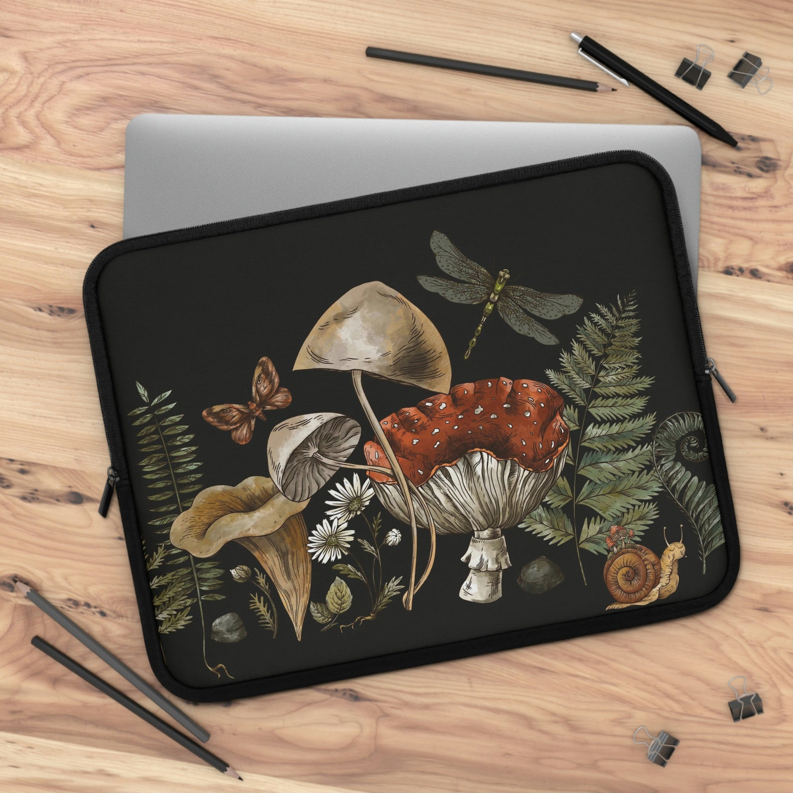 Forest Laptop Sleeve Mushroom Laptop Sleeve Ipad Tablet - Etsy