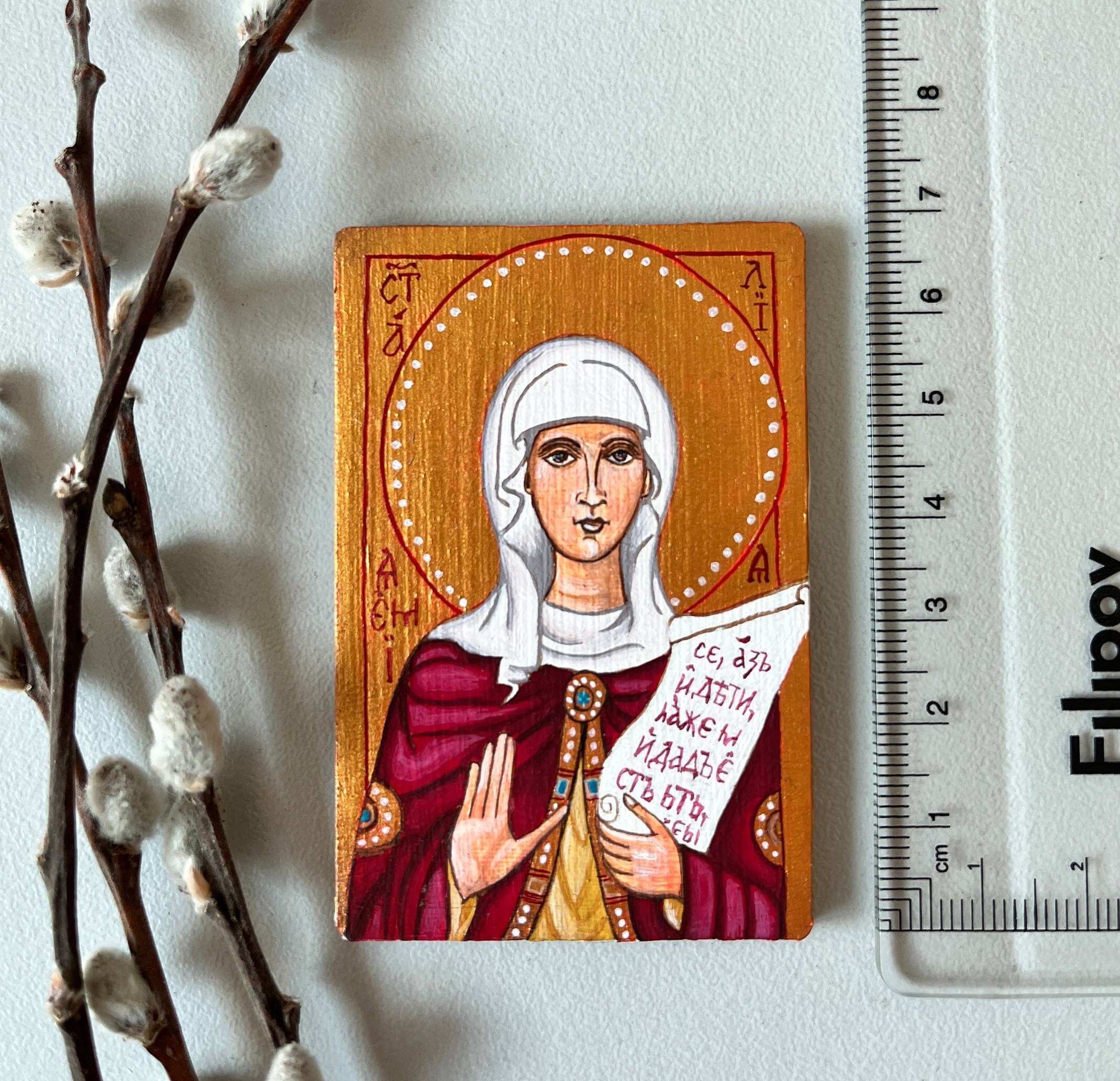 Saint Emmelia - Saint Emilia Hand Painted Icon Miniature | Easter Gift ...