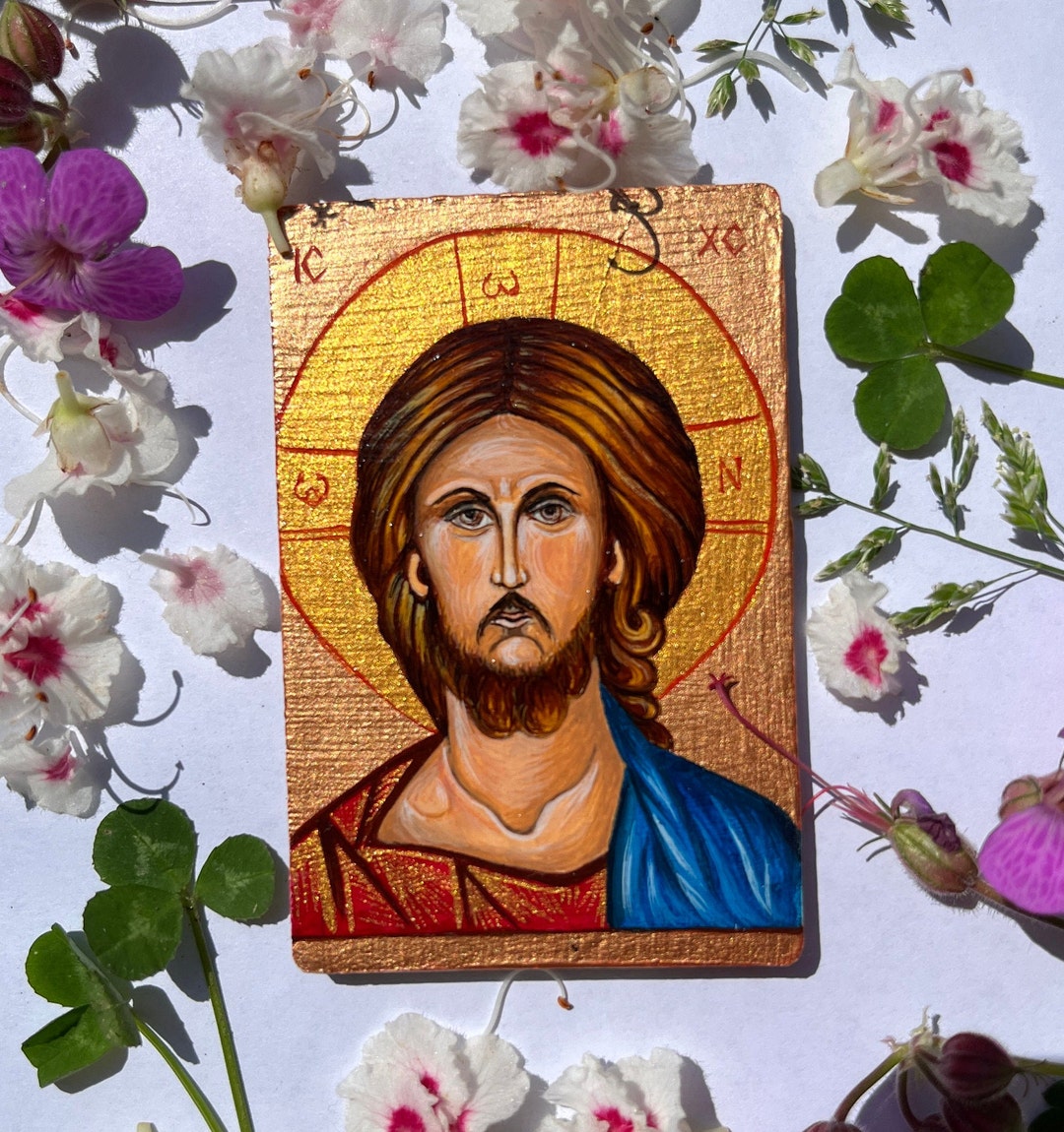 Jesus Christ /handpainted Miniature Icon/orthodox Icon/small Icon ...