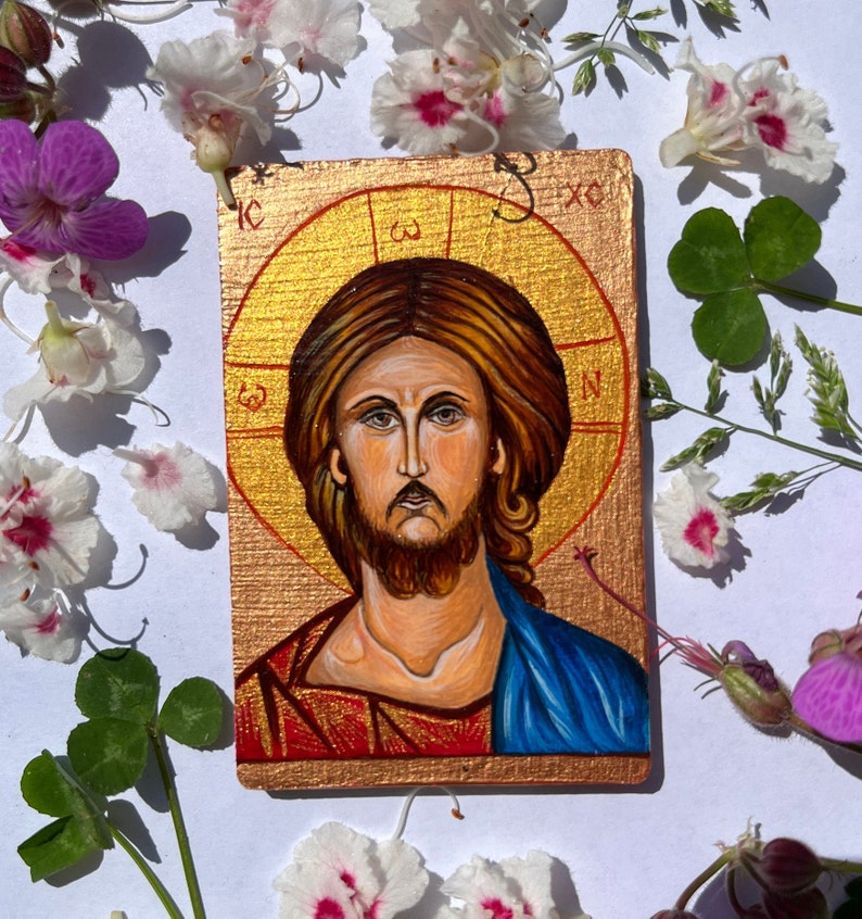 Jesus Christ /handpainted Miniature Icon/orthodox Icon/small - Etsy