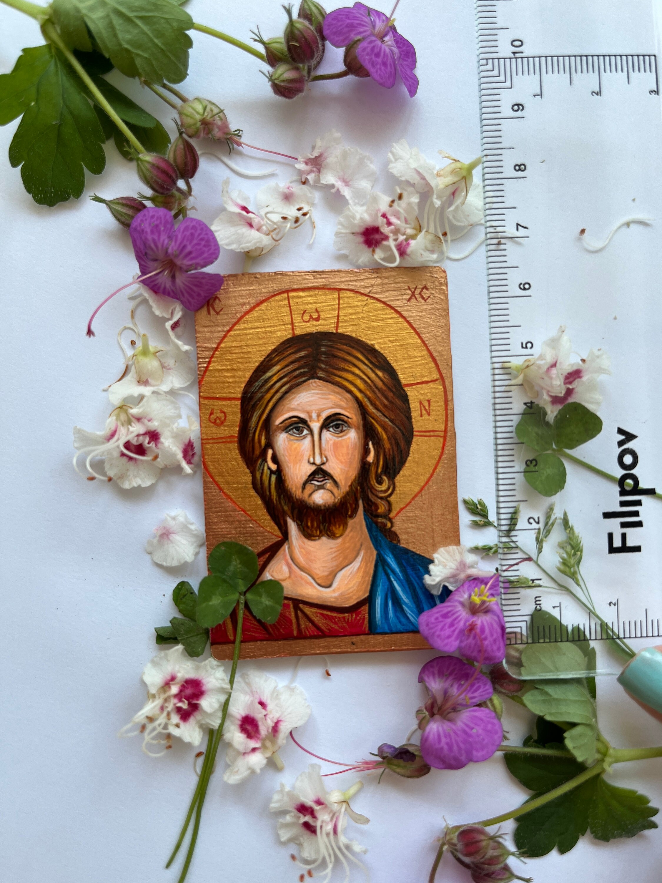 Jesus Christ /handpainted Miniature Icon/orthodox Icon/small Icon ...