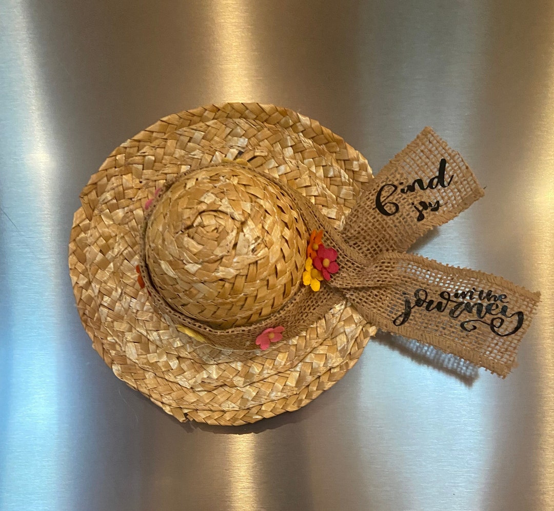 Mini Straw Hat Magnet / Handmade Magnet / Refrigerator Magnet / Magnets ...