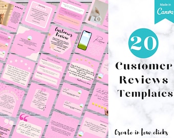 Customer Review Template, Client Testimonial, Editable Canva Templates ...