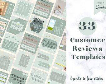 Customer Review Template, Client Testimonial, Editable Canva Templates ...