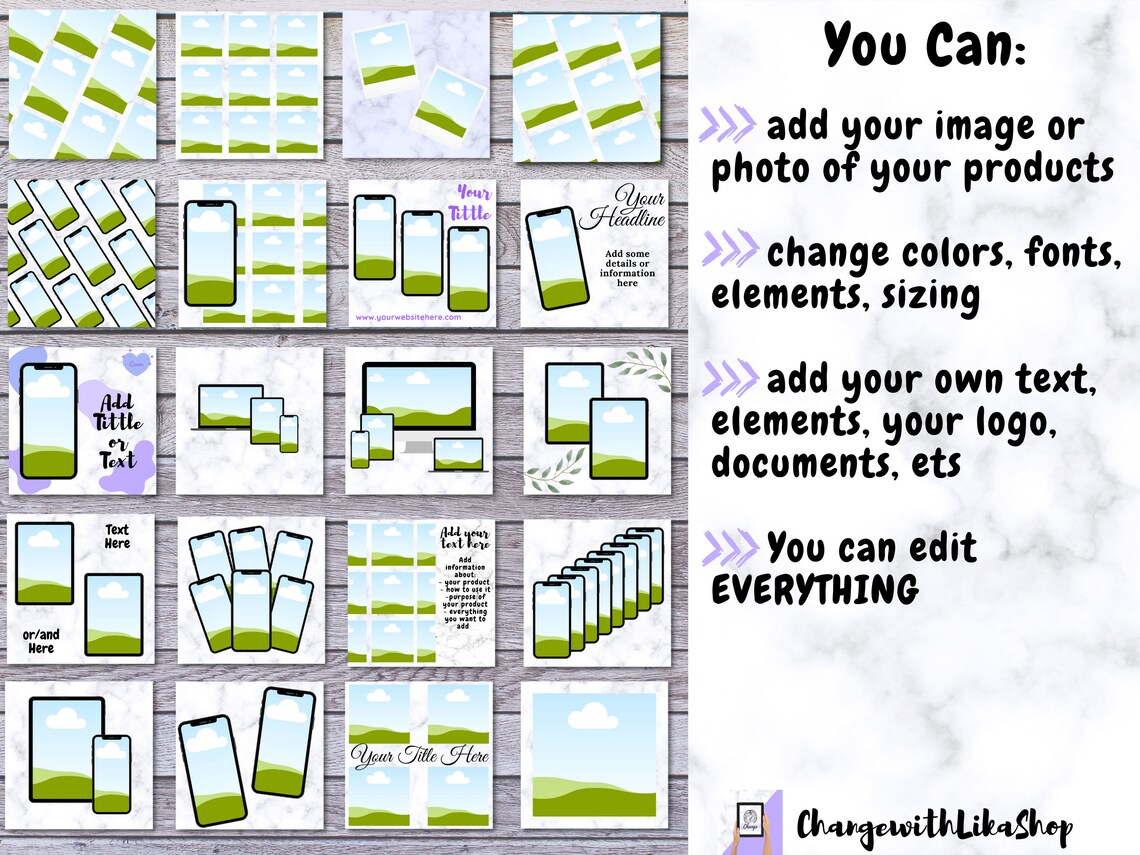 20 Canva Templates, Mockup, Canva, Social Media Templates, Editable ...
