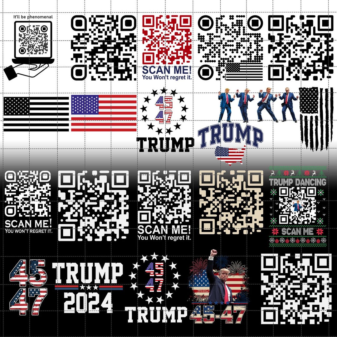 Trump YMCA QR Code Dance Png Svg Bundle, Funny QR President Trump, Qr ...