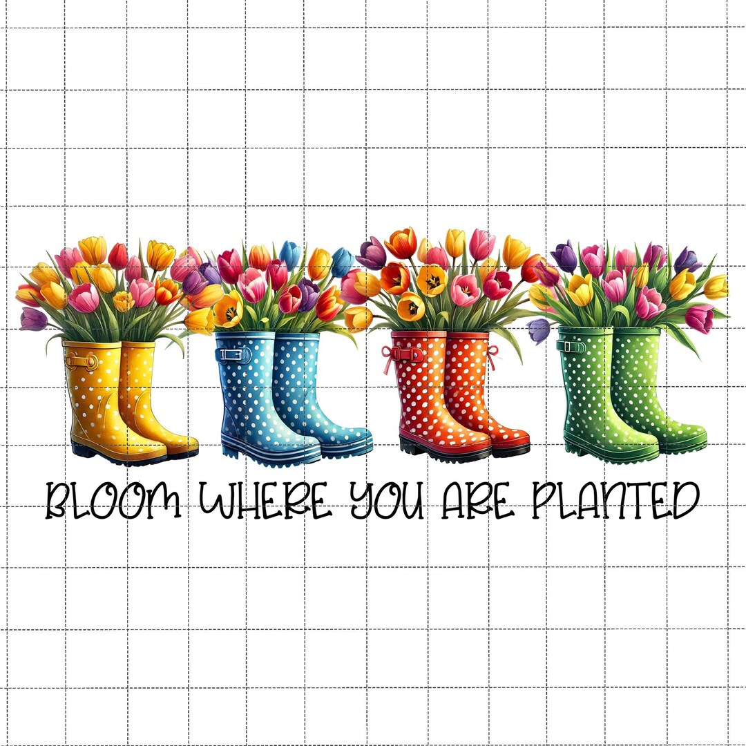 Bloom Where You Are Planted Png, Retro Mama Flower Png, Hello Spring ...