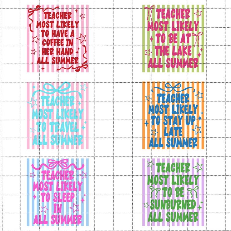 Funny Teacher Summer PNG Bundle, Teacher Most Likely to Quotes, Last ...