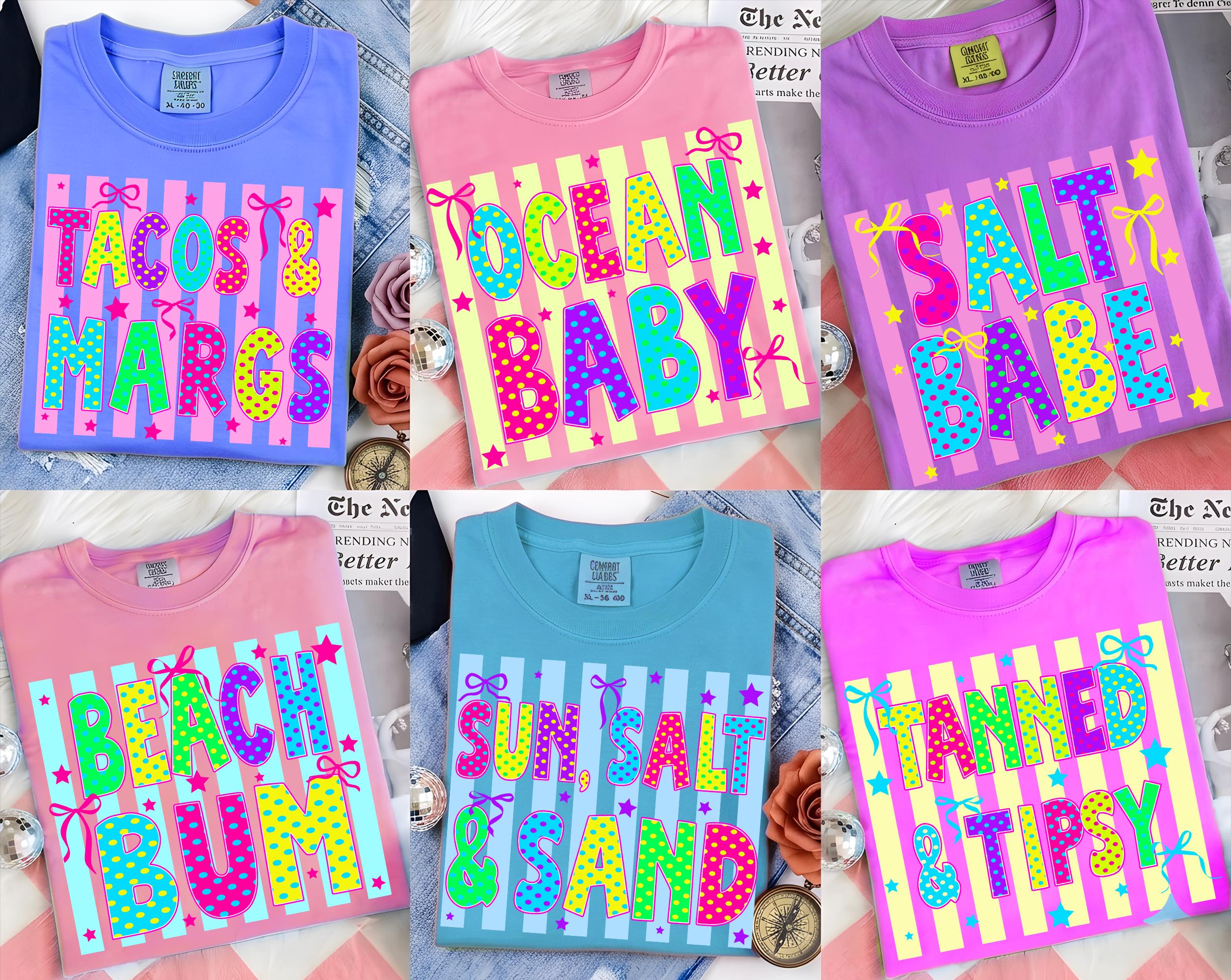 Summer Beach Polka Dots PNG Bundle, Neon Summer Polka Dots Vibes PNG ...