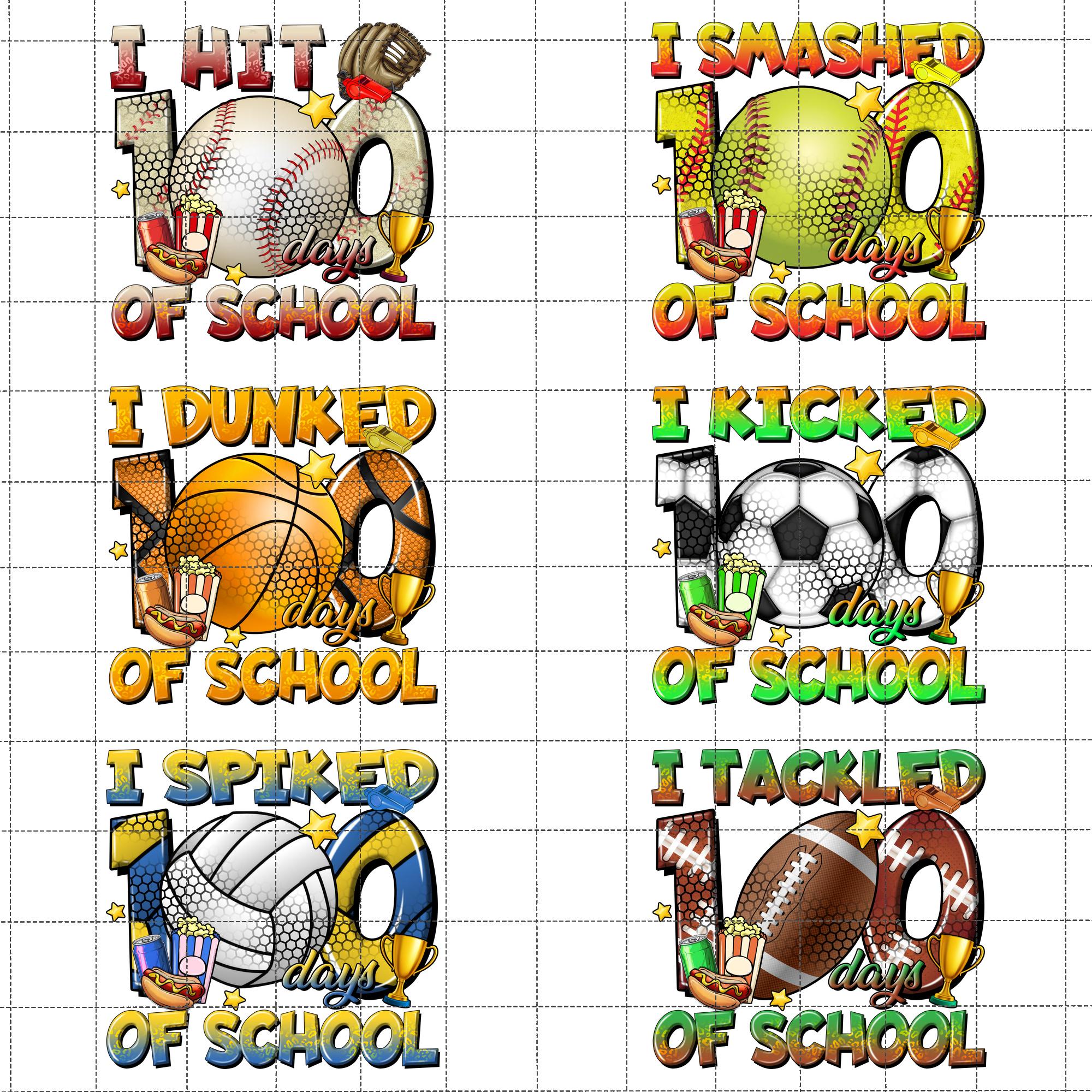 Happy 100 Days of School PNG Bundle, I Smashed 100 Days of School Png ...
