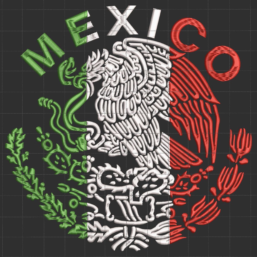 Mexico Machine Embroidery Design 5 Sizes, Mexico Eagle Embroidery ...