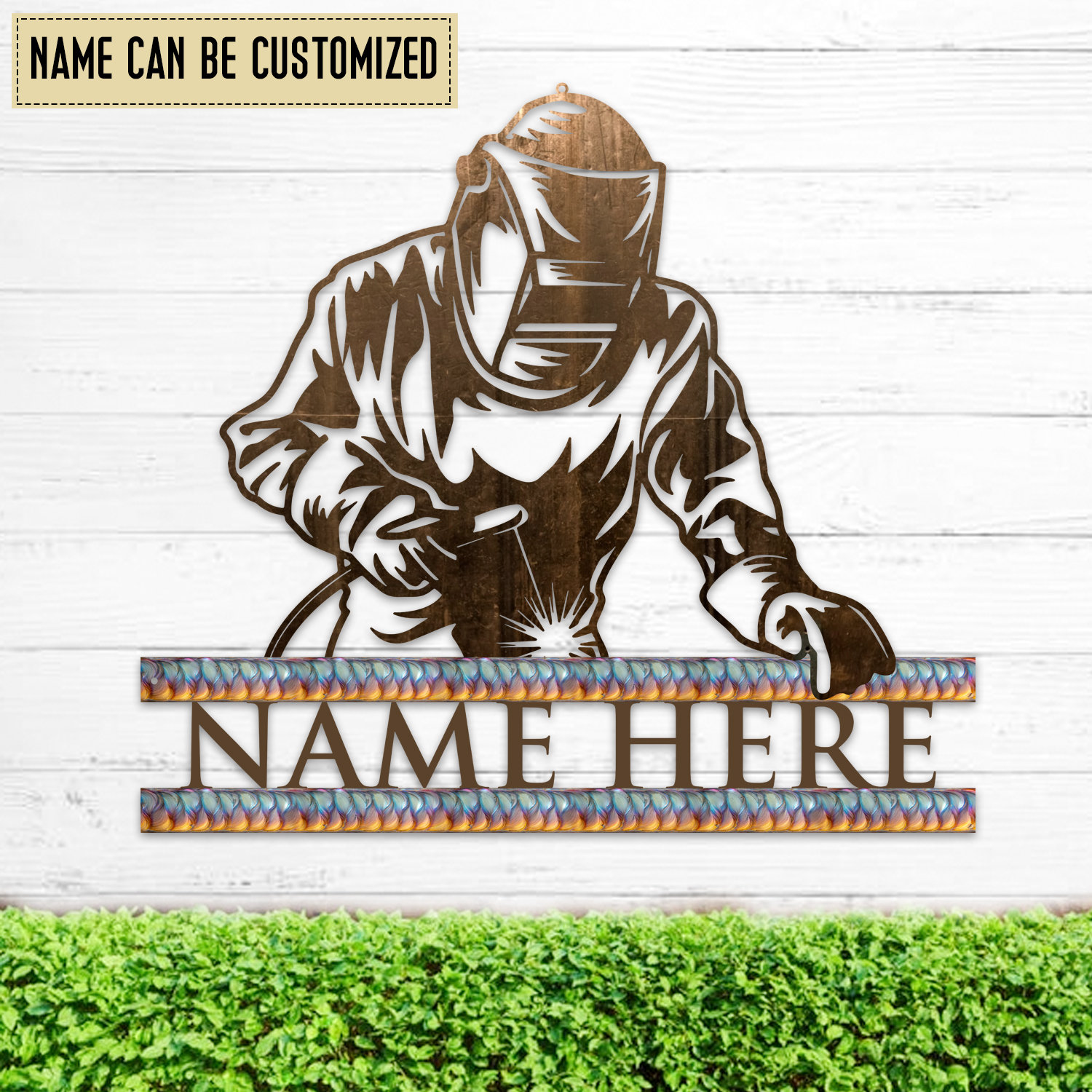 Welder Welding Personalized Text Cut Metal Sign, Custom Metal Sign ...