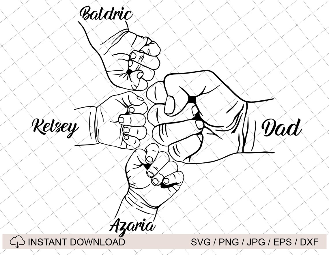 Personalized Father's Day Fist Bump Set Fathers and 3 - Etsy