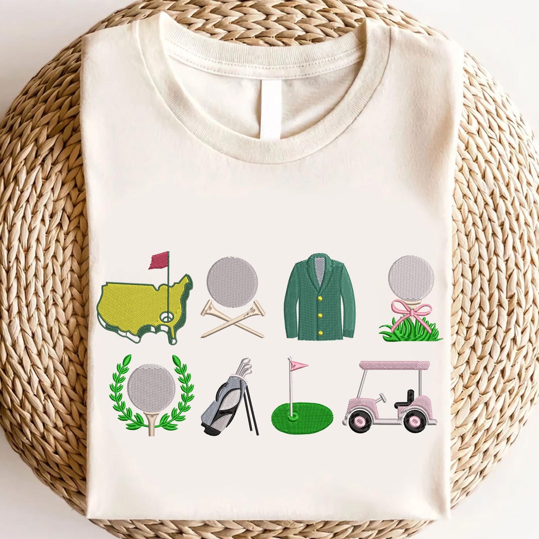 Mini Golf Machine Embroidery Designs, Green Jacket Golf Ball Embroidery ...