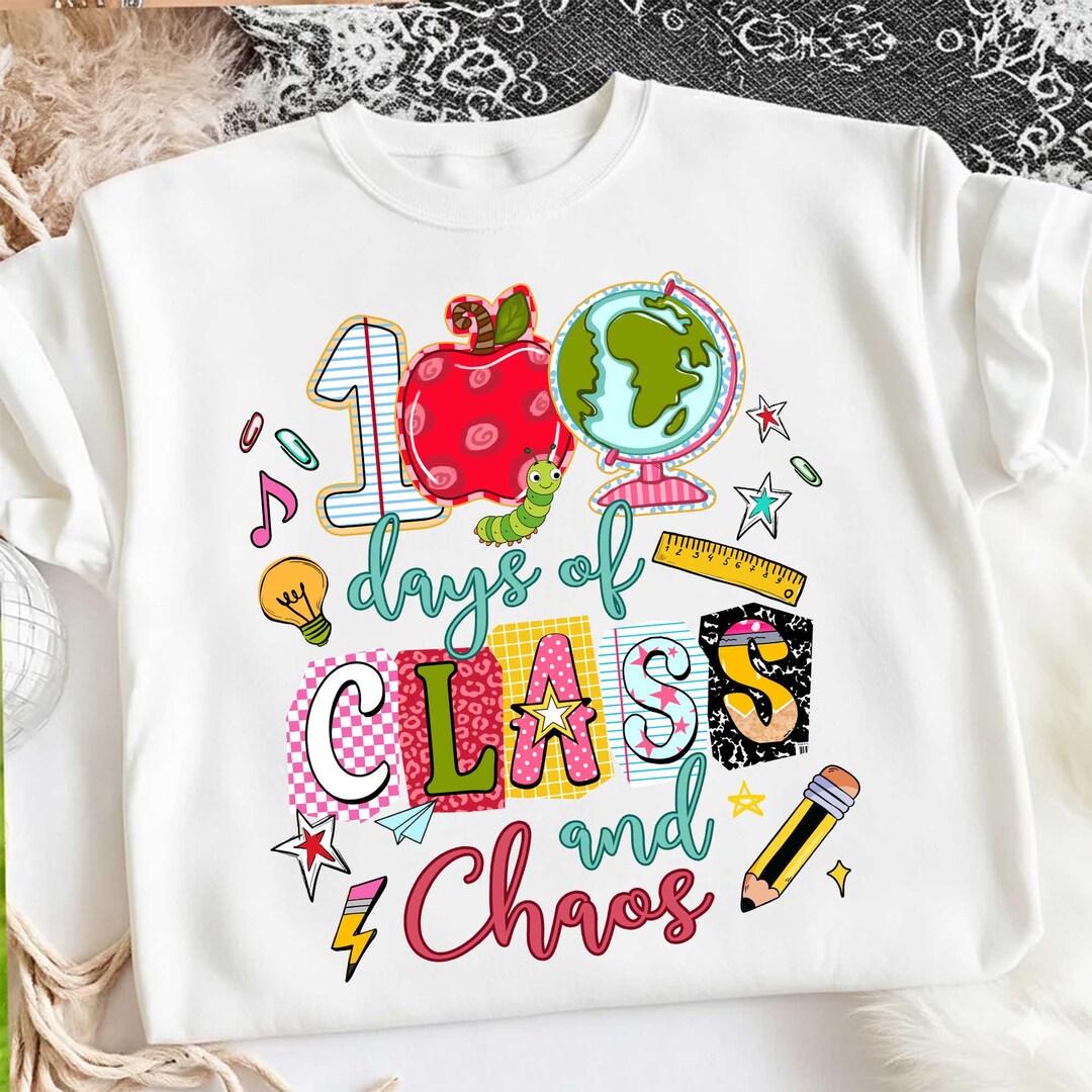 100 Days of Class and Chaos Png, School Days Png, Classroom Png, Preppy ...