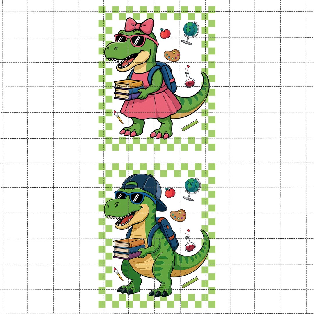 Dinosaur Back to School Png Bundle, Boys Girls First Day of School Png ...