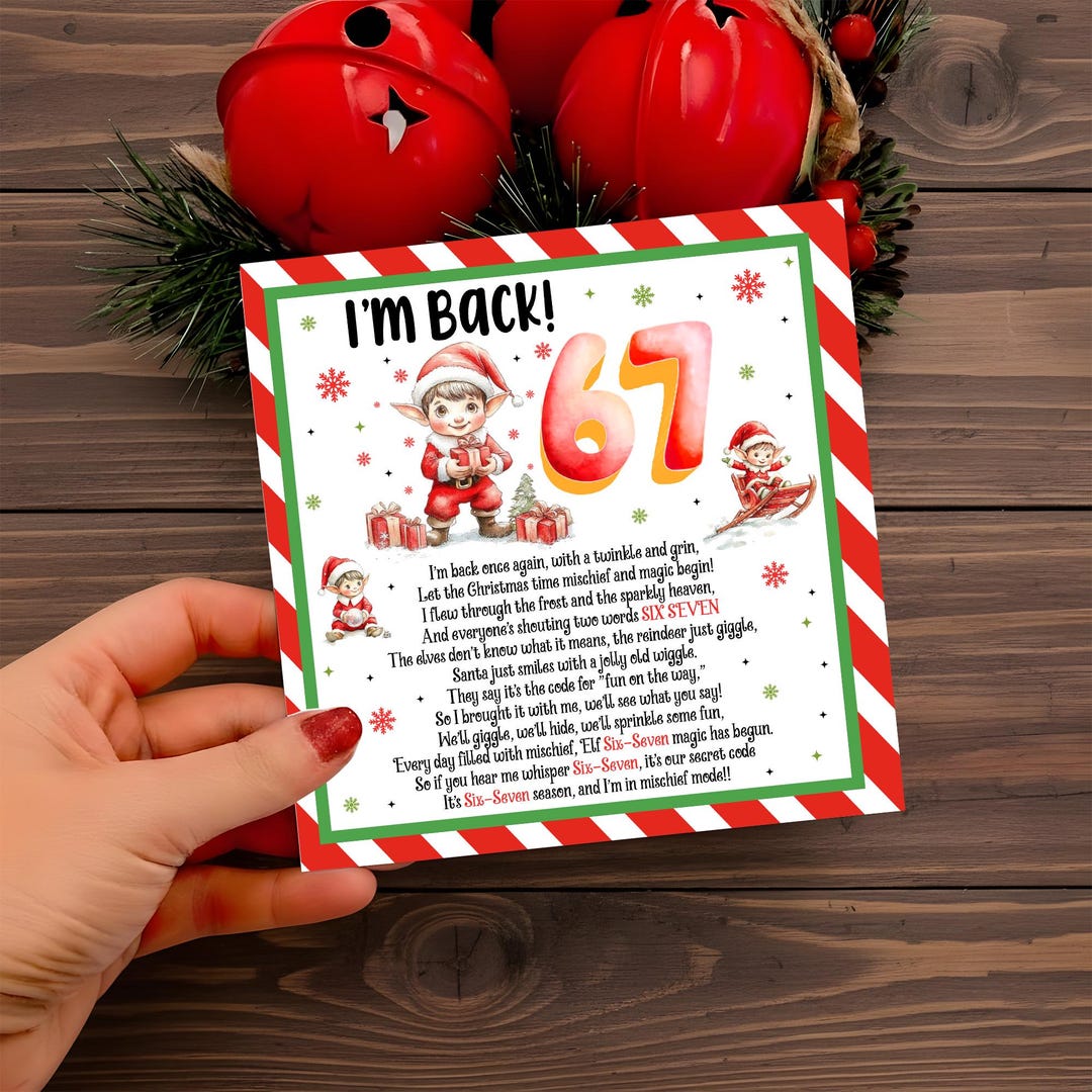 6-7 Elf Arrival Letter Png, Elf Activities, Six Seven Trending Meme 67 ...