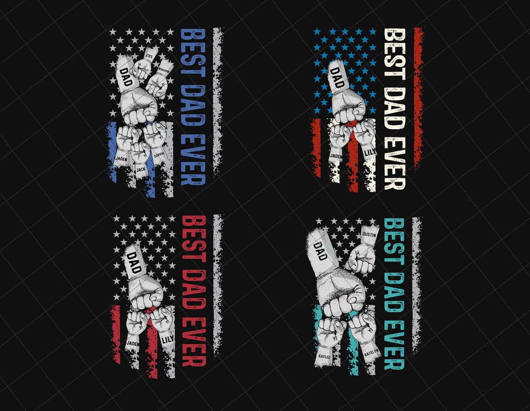 Bundle Personalized Best Dad Ever Png, Fist Bump Set Png, Happy Father ...