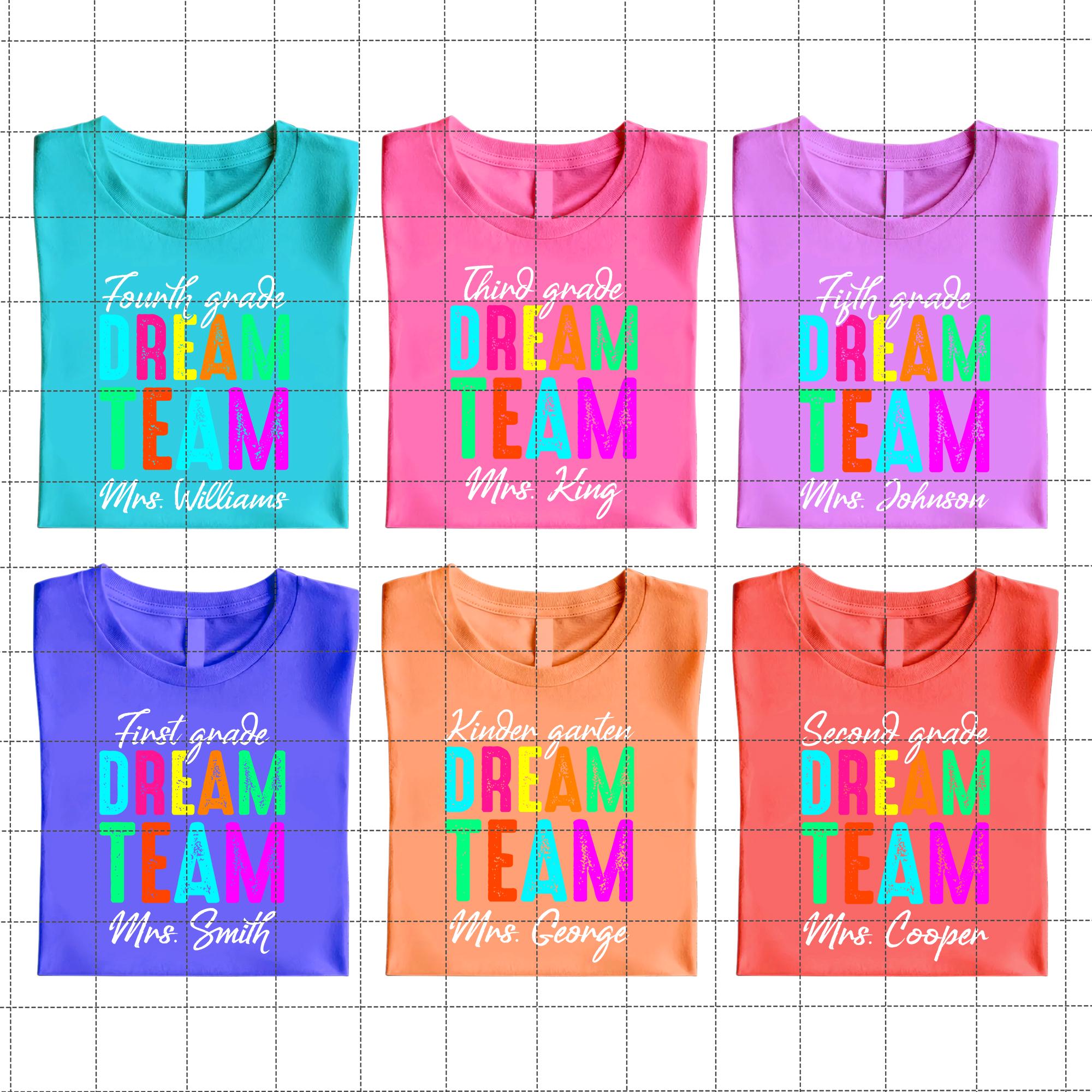 Personalized Teacher Dream Team Png Bundle, Back to School, First Grade ...